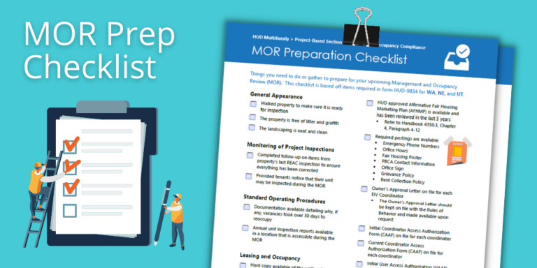 Management Occupancy Review (MOR) Preparation Checklist - CMS